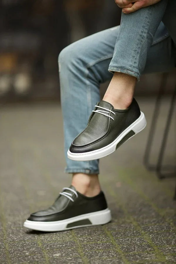 Green Laced Slip-On Shoes for Men | GentWith – GENT WITH