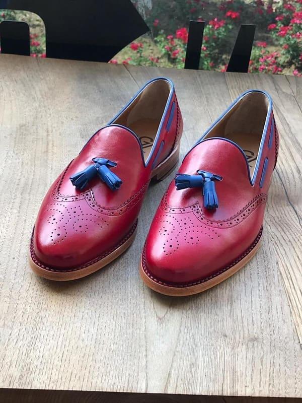 Red Wing Tip Tassel Loafers - GENT WITH