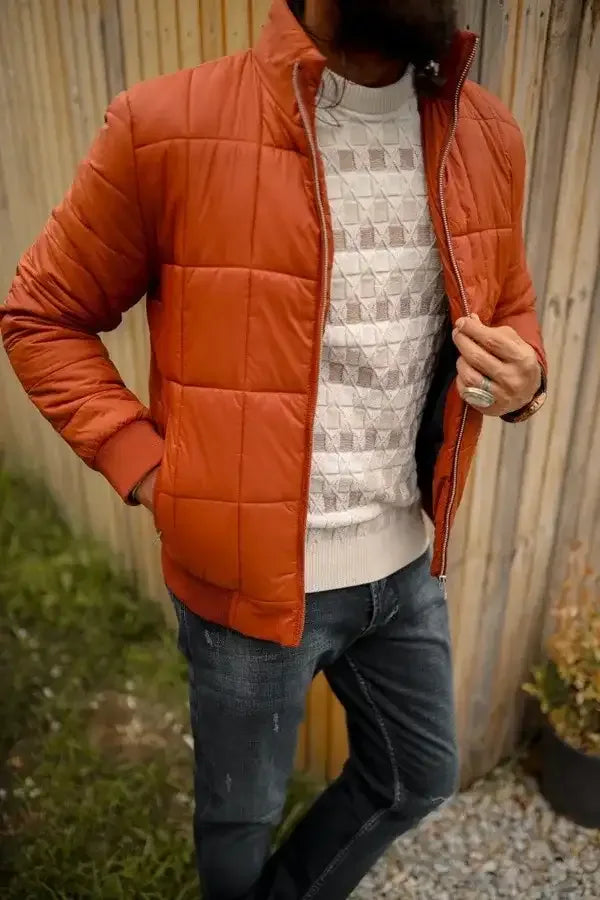 Buy Rust Brown Puffer Jacket for Men Online – GENT WITH